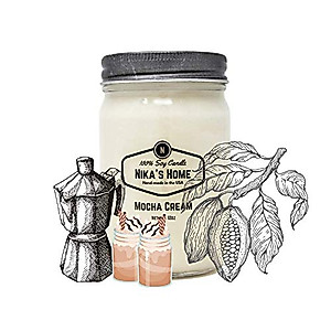 Nika's Home Mocha Cream 12oz Mason Soy Candle