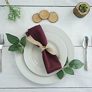 Tableclothsfactory 20x20 Burgundy Wholesale Polyester Linen Napkins for Wedding Birthday Party Tableware - 5 PCS