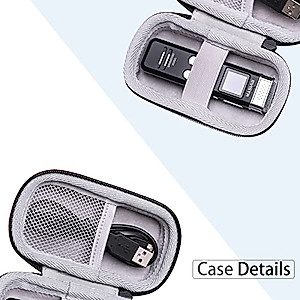 XANAD Hard Case for EMAY EKG Monitor or EVISTR 16GB Digital Voice Recorder - Travel Protective Bag