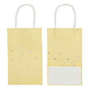 BLUE PANDA 36 Pack Small Polka Dot Rainbow Gift Bags with Handles and White Tissue Paper for Birthdays, 6 Pastel Colors (9 x 6 x 3 In)