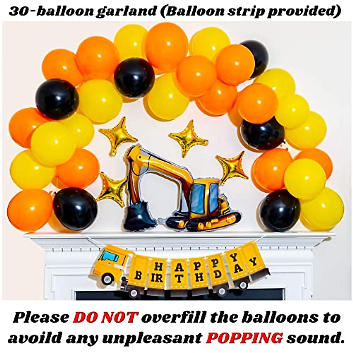 Construction Birthday Party Supplies Set Construction Party Decorations Kits Dump Truck Party Pack for Kids with Dump Truck Balloon Excavator Balloon and Bulldozer Balloon for Boys Birthday Party Decorations