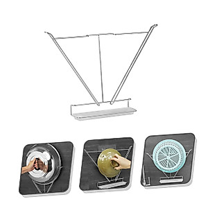 Holibanna 1 Pc Wall Mounted Pot Lid Rack pan lid mounted hanger wall mount drying clothes rack pan cover rack Kitchen clothes hanger stand Pot Cover Rack Storage Stainless steel wall bracket
