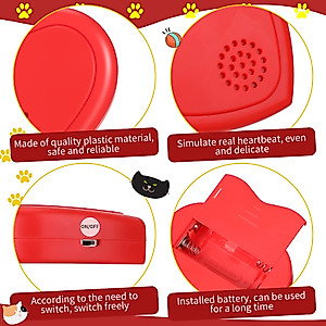 Wettarn 2 Pcs Heartbeat Puppy Toy Dog Anxiety Relief Red Heartbeat Simulator Replacement Soother for Pet Behavioral Training Sleep Aid Calming Toys Cat Kitten Dog Add to Blankets Pillows Beds
