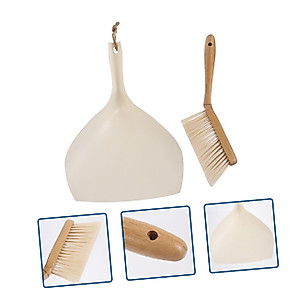 Gogogmee 1 Set Desktop Broom Mini Desktop Cleaning Broom and Dustpan Compact Size Cleaning Set Cleaning Brush Dustpan and Brush Mini Saucepan Housekeeping Tool Mini Cleaning Broom Plastic