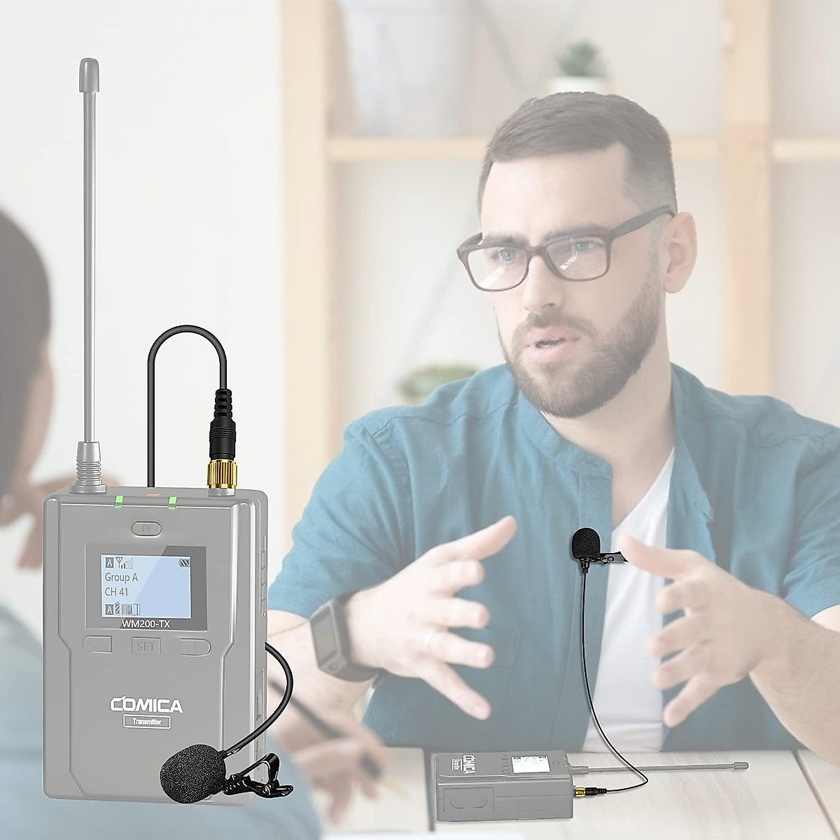 COMICA Lavalier Microphone, CVM-M-O1 Omnidirectional Lapel Microphone for Sennheiser, and Other Wireless Lavalier Transmitter, Clip-on Lav Mic for DSLR Camera Video Recording Interview(3.94ft)