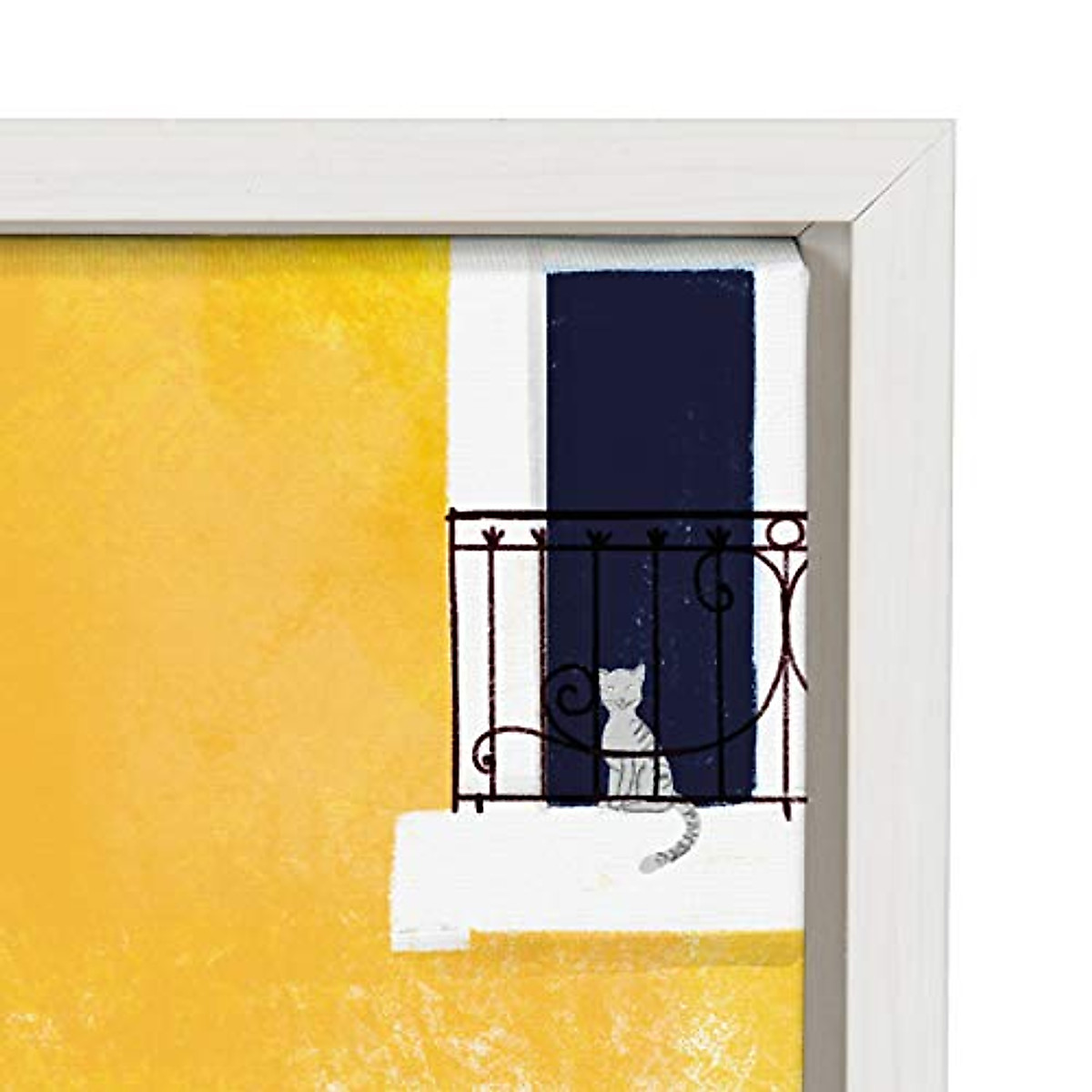 Kate and Laurel Sylvie Lisbon Framed Canvas Wall Art by Maja Tomljanovic, 18x24 White, Colorful Feminine Art Decor