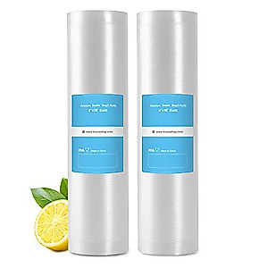KOIOS Vacuum Sealer Bags for Food Vacuum Sealer Bags Rolls,8" x 16' Food Vacuum Rolls, BPA Free Vacuum StorageBags for Food or Sous Vide, Seal a Meal, Heavy Duty (2 Rolls)