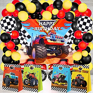 24pcs Monster Truck Goodie Bags Monster Truck Party Favors Monster Truck Treat Bags Monster Truck Birthday Party Supplies for Boys Monster Truck Party Decorations