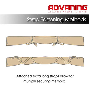 ADVANING All-Weather Protective Cover for 10' wide Retractable Awnings, Heavy-Duty Weather Proof Polyester Fabric, Color: Beige, AC1000-P861T