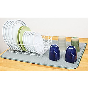 Simple Houseware Waffle Weave Gray Matter Microfiber Drying Towel, 25 x 36 Inches, Grey