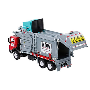 GoolRC Garbage Carrier Truck, 1:24 Alloy Diecast Barreled Waste Material Transporter Vehicle Model, Kids Toys for Boys Girls Birthday