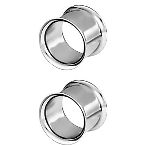 Forbidden Body Jewelry Ear Gauges, Ear Tunnels, Tunnels For Ears, 1/2 Inch (12mm) Surgical Steel Mirror Finish Double Flared Tunnel Plug Earrings (Sold in Pairs)