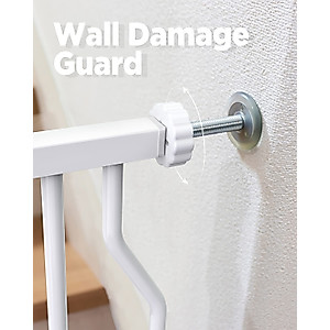 Ciays Baby Gate 29.5” to 33.5”, 30-in Height Extra Wide Dog Gate for Stairs, Doorways and House, Auto-Close Safety Metal Pet Child Gate for Dogs, Wall Pressure Mounted, White