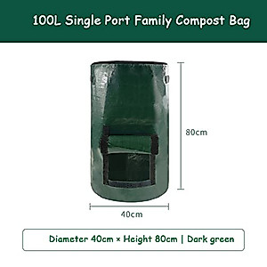 SKGFKYRM Garden Compost Bag Garden Waste Bin Organic Composts Bags Compost Accelerator Composting Tumbler Outdoor Composting & Yard Waste Bins for Kitchen and Garden Waste Collapsible Reusable 2PCS