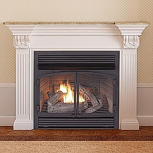 Duluth Forge Dual Fuel Ventless Gas Fireplace Insert, Remote Control, 6 Fire Logs, Use with Natural Gas or Liquid Propane, 32000 BTU, Heats up to 1500 Sq. Ft., Black