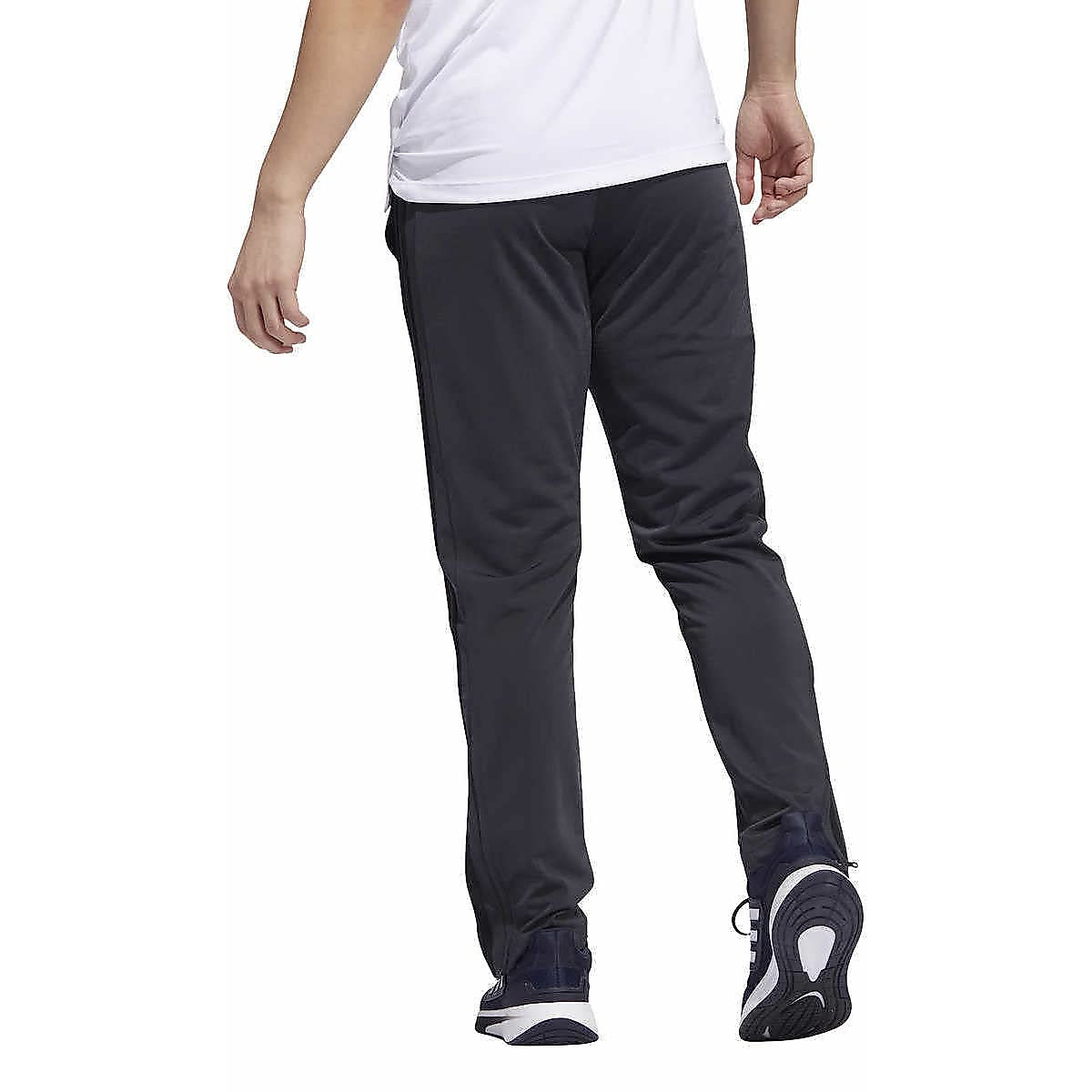 adidas Mens Midweight Essential Tricot Zip Track Pants (as1, Alpha, l, Regular, Regular, Carbon/Black)