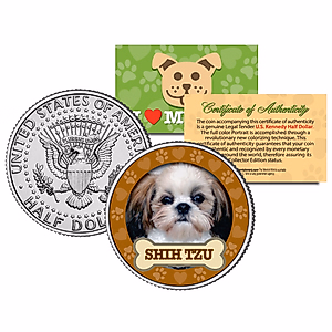 Shih TZU Dog JFK Kennedy Half Dollar US Colorized Coin