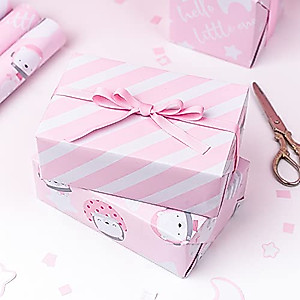 RUSPEPA Wrapping Paper Rolls for Baby Shower, Birthday- 17 inches x 10 feet per Roll, Total of 3 Rolls, Baby Girl