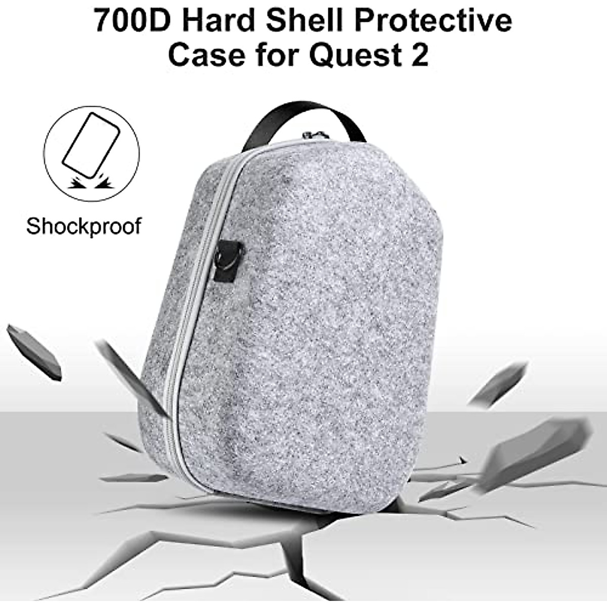 ANNAPRO Hard Carrying Case for Oculus Quest 2, Carrying Travel Case Compatible with Meta/Oculus Quest 2 Headset, Storage Bag for Quest 2 Accessories with Lens Cap Silicone Face Cover Adjustable Straps, Grey