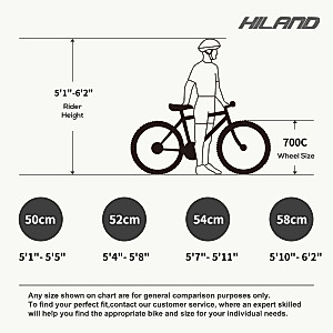HH Hiland Road Commuter Bike, 700C Wheels City Bike, 14 speeds Racing Bike for Men Women, Urban Adult Bicycle