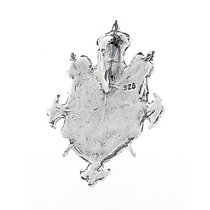 AZAGGI 925 Sterling Silver Sacred Heart of Jesus Shield Pendant