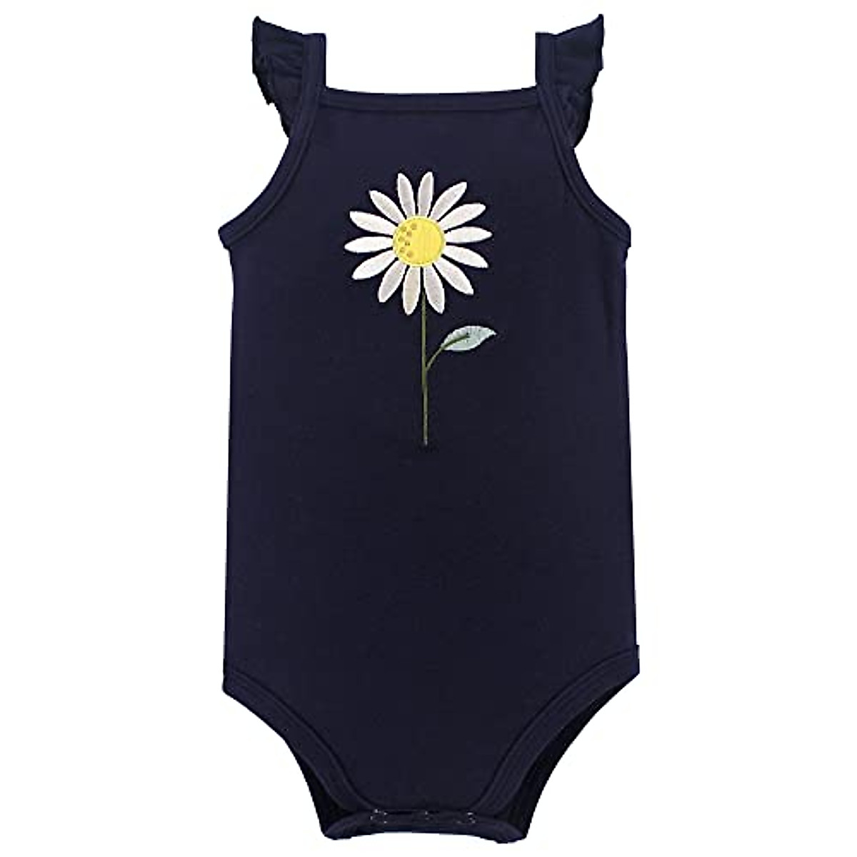 Hudson Baby Unisex Baby Cotton Sleeveless Bodysuits, Daisy, 3-6 Months
