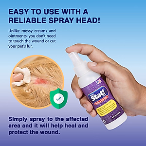 Stat! Spray Pet Wound & Skin Care | First-Aid Treatment for Dogs, Cats, Horses | Natural Plant Based Ingredients | Speeds Healing of Cuts, Burns, Hot Spots, Skin Allergies | Soothing Anti-Itch Formula