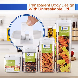 Airtight Food Storage Container Sets, Pantry Organization, Kitchen Organization, Pantry Containers, Larger Sizes with Interchangeable Lids,Premium Quality with Leak Proof Design -BPA FREE(9-Piece Set)