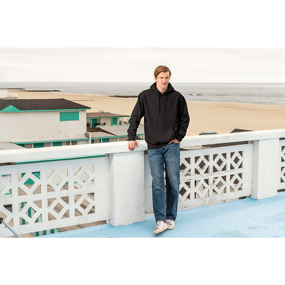 MV Sport Cool Fleece Hoodies for Men (Drawstring Hoodie Mens Sweatshirt) Mens Hoodies Pullover (Black, X-Large)