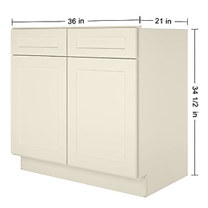 LOVMOR 36" Bathroom Vanity, Kitchen Base Cabinet, Single Sink Storage Unit, Pedestal Sink Storage Cabinet, Large Capacity for Laundry Room, Kitchen, Shower Room & Utility Room