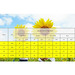 Noubeau Baby Boy Girl Brother Sister Matching Outfits Sunflower Print Short Sleeve Tops Romper+Suspender Overalls Shorts Clothes Set (Sunflower- Shirt, 12-18 Months)