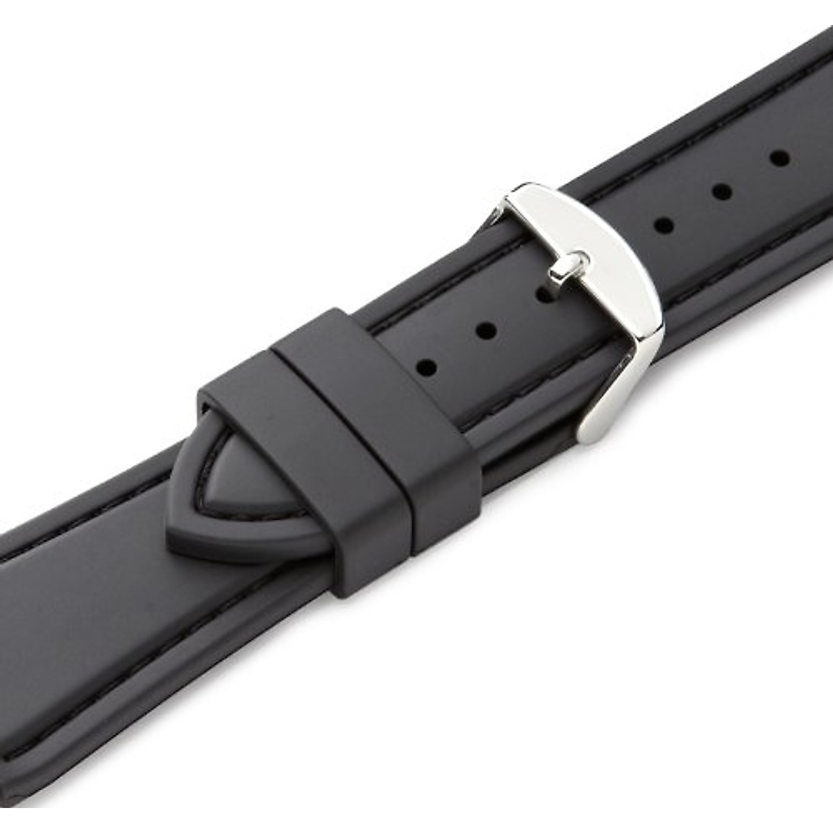 Hadley-Roma 18mm 'Men's' Rubber Watch Strap, Color:Black (Model: MS3445RA 180)