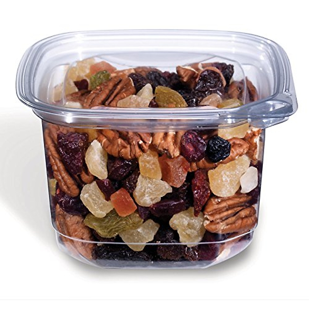 Placon EV1-16, 16 Oz Evolutions Tamper-Resistant Clear Square Deli PET Base with Lid, Take Out Disposable Catering Food Containers with Matching Lids (100)