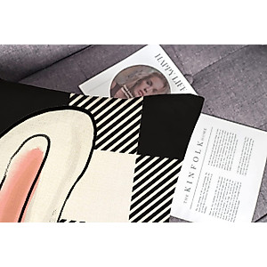 Easter Outdoor Pillow Covers, 18 x 18 inch Set of 4 Waterproof Throw Pillow Cases, Bunny Cushion Decor for Home Outside Patio Front Porch House Farmhouse B