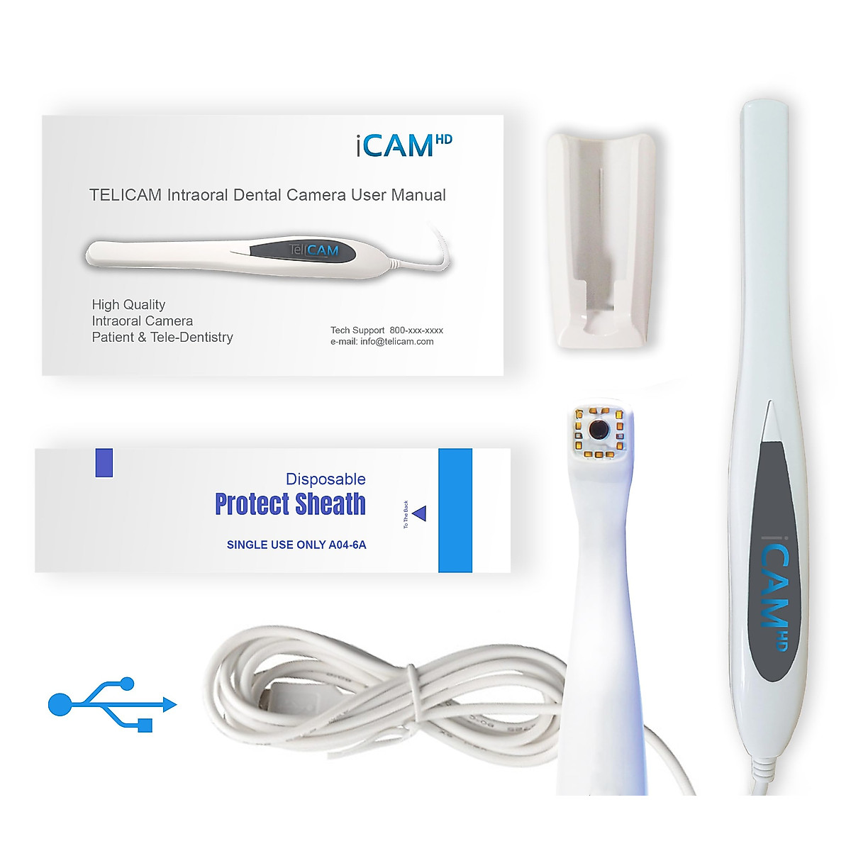 TELICAM Intraoral Camera Dental, Works with Eaglesoft, Dexis, Apeteryx, Carestream, Tigerview