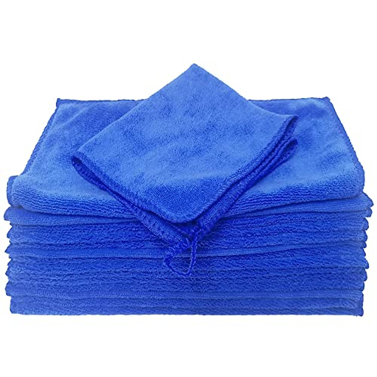 CHITALU Nanoscale Glass Window Cleaning Cloths - Washable and Reusable Large Streak Free Mirror Microfiber Coral Fleece Drying Towels for House, Car and Polishing (12"x12" - 15 Pack - Blue)