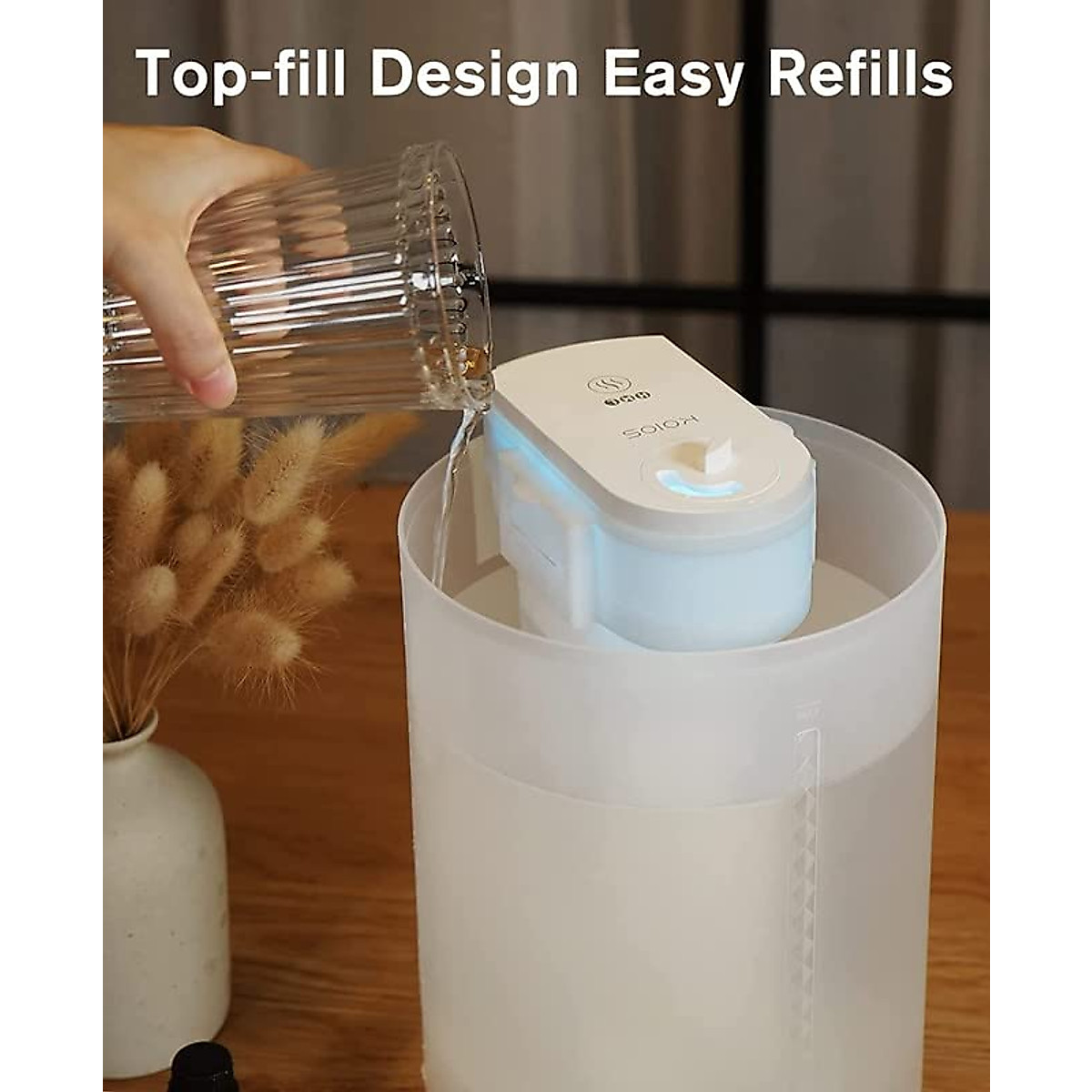 KOIOS Patented Cool Mist Humidifiers (2023 Upgraded), 4L Top Fill Ultrasonic Air Humidifier, Essential Oil Diffuser for Bedroom Large Room Home, 31H Runtime, Whisper Quiet Perfect for Babies, Plants