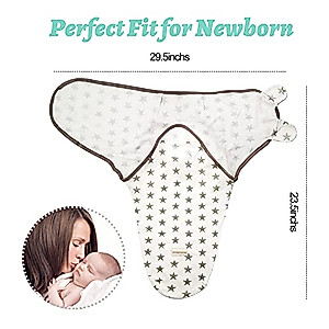 Swaddle Blanket Newborn Adjustable Sleep Sack Wrap,Soft Cotton,0-6 Months,3 Pack