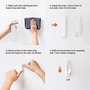 JELLYSUB 14 Hooks+20 Strips, Large Utility Hooks, Organize Damage-Free Hanging Hooks Heavy Duty with Adhesive Strips, No Tools Wall Hooks for Hanging
