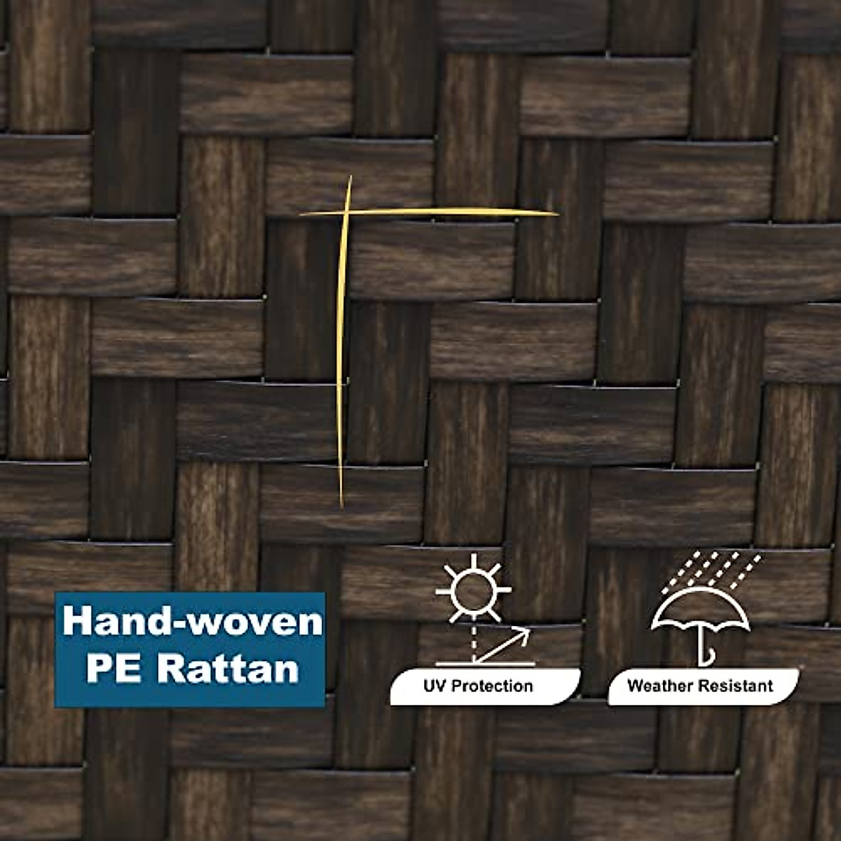 MIXPATIO Outdoor Patio Dining Set 7 Pcs, Patio Dining Table Chair Set, 6 Rattan Chairs with Cushions and 1 Dining Table with Umbrella Hole, for Lawn, Garden, Yards, Poolside