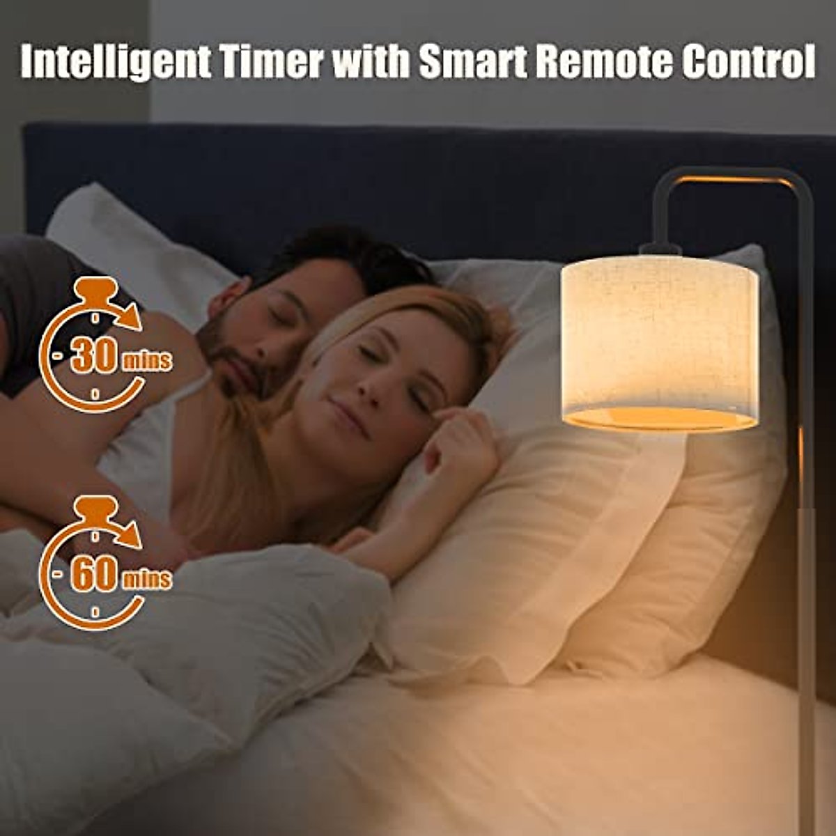 Hitish Floor Lamp with Table, Rustic End Table Lamp with USB Charging Port, Power Outlet & Shelves, Side Table Reading Light with Adjustable Color Temperatures & Brightness for Bedroom, Living Room