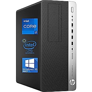 HP EliteDesk 800 G3 Tower Computer, Intel i7-6700, 32GB RAM, 1TB SSD, DisplayPort, DVD-RW, USB-Type-C, Wi-Fi, Bluetooth - Windows 10 Pro (Renewed)