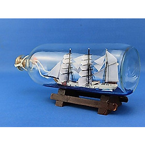 Hampton Nautical United States Coast Guard USCG Eagle Model Ship in A Glass Bottle, 9" , White,96 months to 600 months