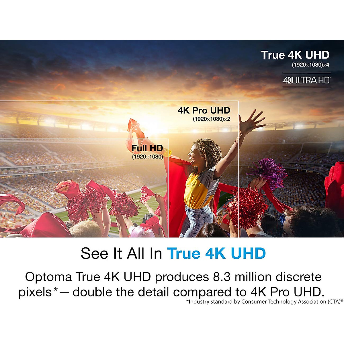 Optoma UHD35 True 4K UHD Gaming Projector | 3,600 Lumens | 4.2ms Response Time at 1080p with Enhanced Gaming Mode | 240Hz Refresh Rate | HDR10 & HLG