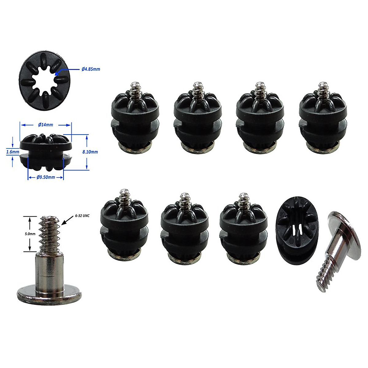 Akust PC Anti-Vibration Rubber Screw Kit 36 PCS