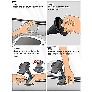 Gen-2 Dashboard Car Phone Holder, Windshield Car Phone Mount, with Strong Sticky Gel Pad for Iphone 11 Pro/ Max/ X/XS/XR/8Plus/8/7Plus/7/6Plus, Galaxy S10/9/8/7, Note9, Google, Moto, Black