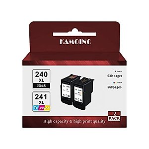 PG-240XL/CL-241XL Compatible Ink Cartridges Replacement for Canon 240XL 241XL,Remanufactured 240XL 241XL Combo Pack Use to Canon PIXMA MG3620 TS5120 MG3520 MG2120 MX452 MX472 Printer ( 1Black 1Color)