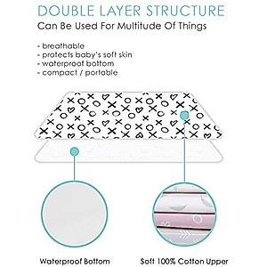 Kushies Deluxe Waterproof Changing Pad Liners - 20 x 30 inches Baby Changing Table Liners - Baby Changing Pads - Diaper Changing Flat Liner Pad Waterproof Portable (White)