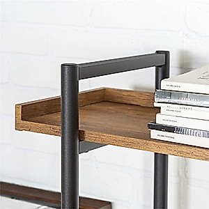 Walker Edison 5 Shelf Industrial Wood Metal Bookcase Tall Bookshelf Storage Home Office, 68 Inch, Barnwood