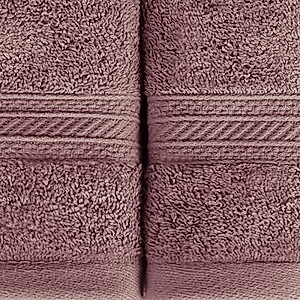 SUPERIOR Long Staple Combed Cotton 2-Piece Solid Bath Sheet Set, Bath Sheets 34” x 68”, Grape Shake